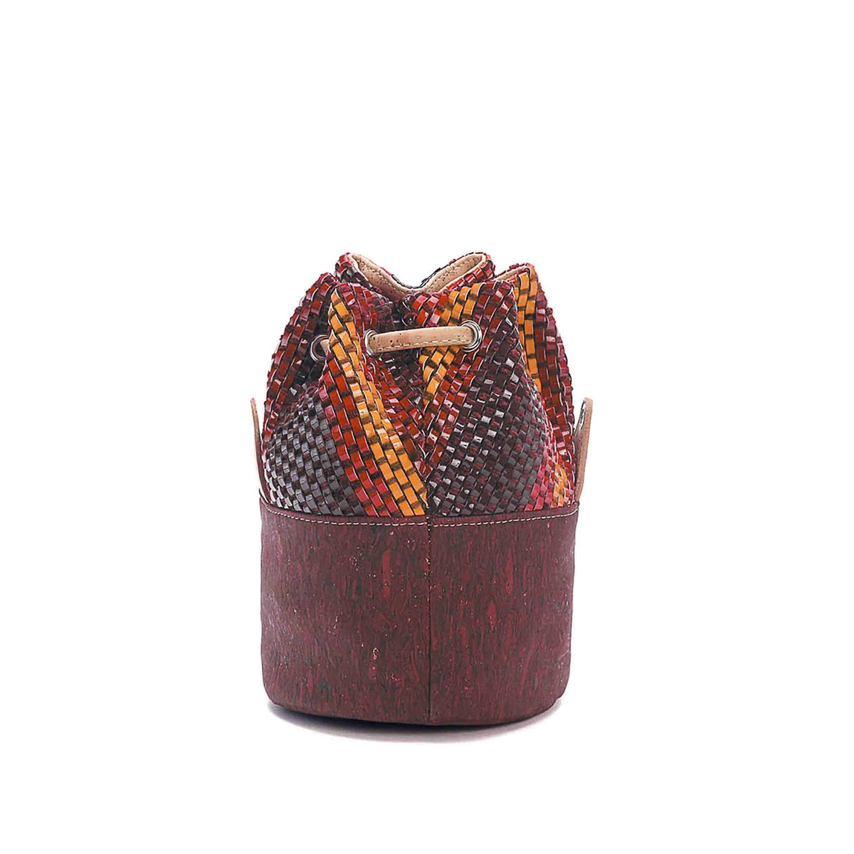 Mini Drawstring Bucket Bag - Red Vegan Bucket Bag | The Cork Company